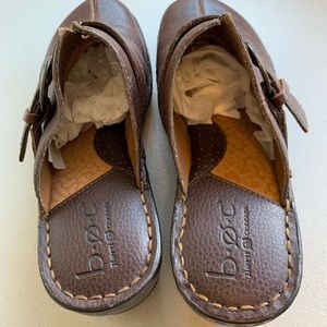 boc | Shoes | Boc Brown Leather Clog Mule Slide Shoes Buckle | Poshmark